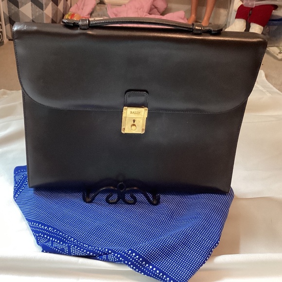 Bally | Bags | Bally Swiss Chocolate Brown Leather Briefcase Luxury ...